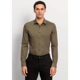 Businesshemd OLYMP "No. Six 24/Seven super slim", Herren, Gr. 41, N-Gr, braun (schlamm), Web, Obermaterial: 92% Baumwolle, 8% Elasthan, sehr schmal, Hemden Businesshemd, in bequemer Jersey-Qualit&auml;t
