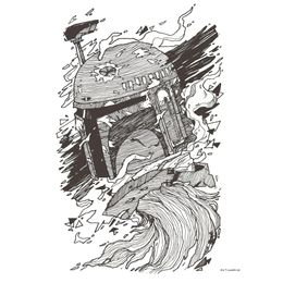 Bild Komar "Star Wars Boba Fett Drawing", bunt (farbe bild(er): bunt), B:40cm H:50cm, Holz, Papier, Bilder, Bild, Wandbild zur Dekoration im Kinderzimmer - ohne Rahmen