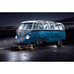 Fototapete papermoon "Photo-Art PETRI DAMSTEN, VW KLEINBUS", bunt, B:4,5m L:2,8m, Vlies, Tapeten, Fototapete