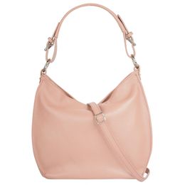 Shopper Samantha Look, Damen, Gr. B/H/T: 36cm x 30cm x 10cm onesize, rosa, Leder, leicht gl&auml;nzend, unifarben, Taschen Shopper, echt Leder, Made in Italy