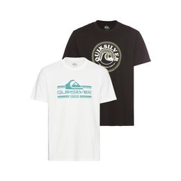 T-Shirt Quiksilver "DISCO SURF SHORT SLEEVE TEE PACK YM", Herren, Gr. 3XL, schwarz-wei&szlig; (wei&szlig;, schwarz), Obermaterial: 100% Baumwolle, Shirts T-Shirt, Topseller