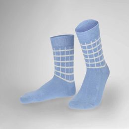 Socken Hudson "Socke Row", Herren, Gr. 43-46, blau (denim blau 0551), Obermaterial: 86% Baumwolle CO. 13% Polyamid PA. 1% Elasthan EL., Socken Socken