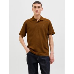 Jack & Jones Poloshirt JACK & JONES "JJEAUSTIN POLO SS NOOS", Herren, Gr. XS, monks robe detail:classic, Jersey, Obermaterial: 58% Polyester, 40% Baumwolle, 2% Elasthan, unifarben, regular fit normal, ohne Ausschnitt, gerader Abschluss, Shirts Poloshirt, Materialmix, regular fit