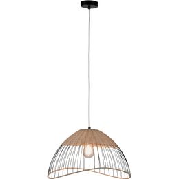 JUST LIGHT Pendelleuchte "KORE", braun (holz, natur), 1, &Oslash; 48cm H: 120cm, 1 Stk., Leuchten, ExklusiveE27, Pendelleuchte