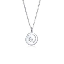 Kette mit Anh&auml;nger Elli "Halskette Spirale Funkelnd 925 Silber, mit Kristallen von Swarovski" Gr. 45, silber, Halsketten, Damen, Silber 925 (Sterlingsilber), Kette mit Anh&auml;nger