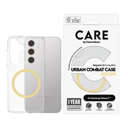 CARE BY PANZERGLASS Handyh&uuml;lle "Magnetic QI Compatible Urban Combat Case f&uuml;r Samsung Galaxy S25", gelb, B:11cm H:2,5cm T:20cm, H&uuml;llen, Backcover, Schutzh&uuml;lle, Handyschutzh&uuml;lle, Case, Schutzcase, sto&szlig;fest, Handyh&uuml;lle