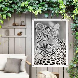 Poster Reinders "Leopard", schwarz (farbe bild(er): schwarz, wei&szlig;), B:60cm H:80cm T:0,1cm, Leinwand, Bilder, Poster, Outdoor f&uuml;r Garten oder Balkon