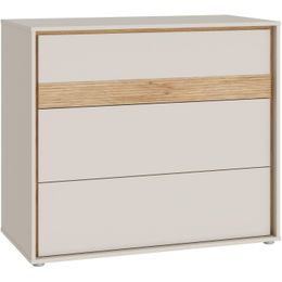 Schubkastenkommode FORTE, beige (sand, mauvella eiche), B:96,3cm H:84,1cm T:50,2cm, Holzwerkstoff, Sideboards, Schubkastenkommode, B/H/T 96,3/84,1/50,2 cm