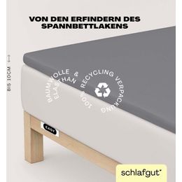 Spannbettlaken Schlafgut "EASY Jersey Elasthan Topper", grau (grau mid), 1 Stk., Jersey, 90-100x200-220 10cm, Jersey, Obermaterial: 95% Baumwolle, 5% Elasthan, Bettlaken, Spannbettlaken, MADE IN GREEN by OEKO-TEX