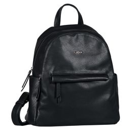 Rucksack Gabor "Mina", Damen, Gr. B/H/T: 29cm x 30cm x 15cm, schwarz, Rucks&auml;cke Rucksack, aus weichem leichten Lederimitat, l&auml;ssig im praktischen Format
