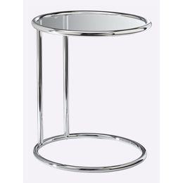 Beistelltisch HEINE HOME, silber (chromfarben, glas), B:45cm H:54cm T:45cm, Tische, Beistelltisch