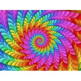 Fototapete papermoon "Psychedelische Regenbogenspirale", bunt, B:4,5m L:2,8m, Vlies, Tapeten, Fototapete