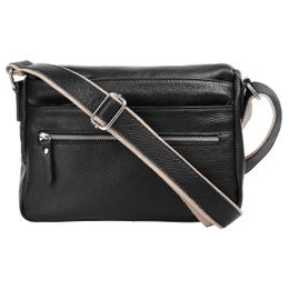 Umh&auml;ngetasche Samantha Look, Damen, Gr. B/H/T: 25cm x 22cm x 5cm onesize, schwarz, Leder, unifarben, Taschen Umh&auml;ngetasche, echt Leder, Made in Italy