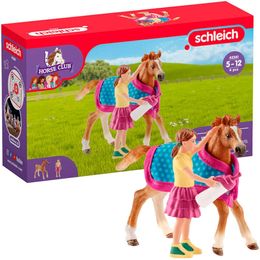 Spielfigur Schleich "HORSE CLUB, Fohlen mit Decke (42361)", bunt, Spielfiguren, Kinder, Kunststoff, Spielfigur