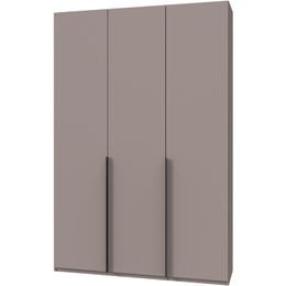 Kleiderschrank wimex "Mugano,in 5 Breiten,2 H&ouml;hen,2 Tiefen, viele Farben, Made in Germany", saharagrau, griffe schwarz, B:135cm H:208cm T:40cm, Holzwerkstoff, Schr&auml;nke, Kleiderschrank, mit langen Griffen aus Metall, mit oder ohne Spiegel