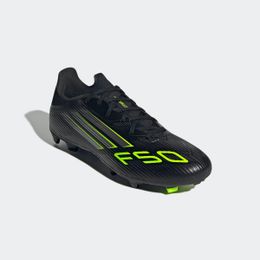 Fu&szlig;ballschuh adidas Performance "F50 LEAGUE FG/MG", Gr. 42,5, schwarz (core schwarz, iron metallic, lucid lemon), Synthetik, Textil, Schuhe Fu&szlig;ballschuh, geeignet f&uuml;r Rasen- und Kunstrasenpl&auml;tze