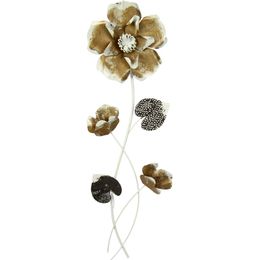 Wandbild I.GE.A. "Metallbild Blumen", gold (farbe bild(er): goldfarben), B:22cm H:70cm T:4cm, Metall, Bilder, Wandbild, Wanddeko, Metall, Wandskulptur