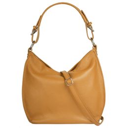 Shopper Samantha Look, Damen, Gr. B/H/T: 36cm x 30cm x 10cm onesize, gelb, Leder, leicht gl&auml;nzend, unifarben, Taschen Shopper, echt Leder, Made in Italy