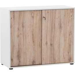 Aktenschrank Schildmeyer "Serie 400", braun (wei&szlig;, wildeichefarben), B:100,1cm H:83,6cm T:41cm, FSC-zertifizierter Holzwerkstoff, Schr&auml;nke, Aktenschrank, Breite 100 cm