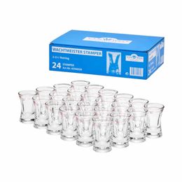 Schnapsglas Van Well "Stamper geeicht mit Rotring Wachtmeister 2 cl 24er Set transparent", bunt (transparent), Glas, Trinkgef&auml;&szlig;e, Schnapsglas