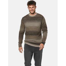 Rundhalspullover Babista "Pullover GALOR", Damen, Gr. L, braun (braun gestreift), Obermaterial: 61% Polyacryl PAN. 20% Wolle mw. 19% Polyester COOLMAX PES(Coolmax)., Pullover Rundhalspullover