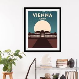 Bild queence "Vienna", braun (farbe rahmen: schwarz, farbe bild(er): braun), B:30cm H:40cm, Acrylglas, Holz, Papier, Bilder, Bild, gerahmt