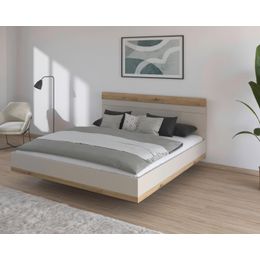 Futonbett Rauch "Bett Doppelbett Holzbett SAJO", beige (champagner, eiche artisan), B:185cm H:102cm L:207cm, Betten, Futonbett, mit Farb-Absetzungen in komfortabler Sitzh&ouml;he MADE IN GERMANY