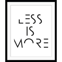 Bild queence "LESS IS MORE", schwarz (farbe rahmen: schwarz, farbe bild(er): schwarz, gr&uuml;n), B:50cm H:70cm, Acrylglas, Holz, Papier, Bilder, Bild, HD Premium Poster-Druck inkl. Holzrahmen