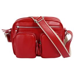 Umh&auml;ngetasche Samantha Look, Damen, Gr. B/H/T: 26cm x 22cm x 7cm onesize, rot, Leder, unifarben, Taschen Umh&auml;ngetasche, echt Leder, Made in Italy