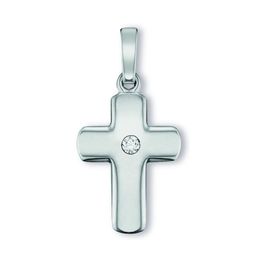 Kettenanh&auml;nger ONE ELEMENT "Zirkonia Kreuz Anh&auml;nger aus 925 Silber", silber, Schmuckanh&auml;nger, Damen, Silber 925 (Sterlingsilber), Kettenanh&auml;nger