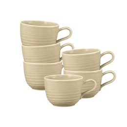 Tasse Seltmann Weiden "Kaffeetassen Terra 260 ml 6er Set", beige (sandbeige), 6 tlg., Porzellan, Trinkgef&auml;&szlig;e, Tasse