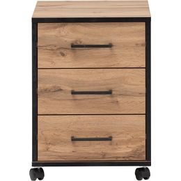 Rollcontainer Schildmeyer "Serie 2000", beige (eiche landhaus dekor), B:40,1cm H:57cm T:50cm, Holzwerkstoff, Rollwagen, Rollcontainer