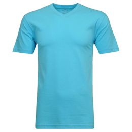 T-Shirt Ragman, Herren, Gr. 102, blau (aqua, 745), Baumwolle, Rundhals, Shirts T-Shirt