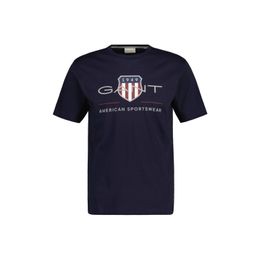 T-Shirt Gant "T-Shirt REG ARCHIVE SHIELD 1er Pack", Damen, Gr. XL, blau, Obermaterial: 100% Baumwolle CO., Shirts T-Shirt