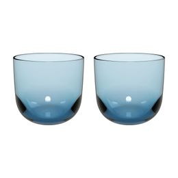 Glas "Wassergl&auml;ser Like Glass 280 ml 2er Set", blau (ice), 2 tlg., Glas, LIKE. BY VILLEROY & BOCH, Trinkgef&auml;&szlig;e, Glas