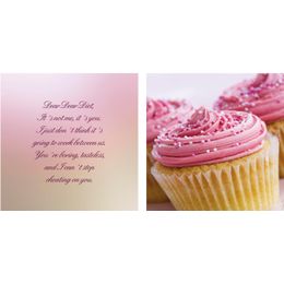 Leinwandbild queence "Cupcakes", rosa (farbe bild(er): rosa), B:80cm H:40cm T:2cm, Canvas, Holzrahmen, Bilder, Leinwandbild, Premium-Leinwandstoff, Handarbeit aus Deutschland, Spruch, 2er Set