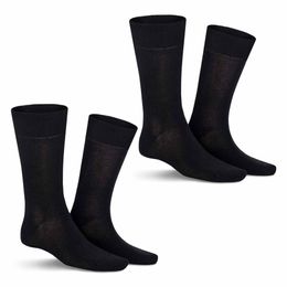 Socken Kunert "Socke Comfort Cotton 2-Pack", Herren, Gr. 47-50, schwarz (schwarz 0070), Obermaterial: 80% Baumwolle CO. 18% Polyamid PA. 2% Elasthan EL., Socken Socken