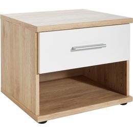 Nachtkonsole wimex "Joker", wei&szlig; (eichefarben san remo, wei&szlig;), B:46cm H:38cm T:40cm, Sideboards, Nachtkonsole, Nachtschrank Nachttisch mit 1 Schublade, 46cm breit