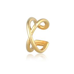 Ohrklemme Elli "Ohrringe Single Earcuff Klemme X-Design 925 Silber", gold, Ohrringe, Damen, ohne Stein, Silber 925 (Sterlingsilber), Ohrklemme