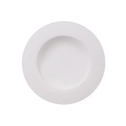 Villeroy & Boch Suppenteller VILLEROY & BOCH "Suppenteller White Pearl &oslash; 24,8 cm wei&szlig;", wei&szlig;, Speiseteller, Suppenteller