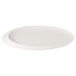 Villeroy & Boch Servierplatte VILLEROY & BOCH "Servierplatte NewMoon &oslash; 37 cm wei&szlig;", wei&szlig;, L:36,8cm, Porzellan, Servierplatten, Servierplatte