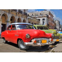 Fototapete papermoon "Havana Oldtimers", bunt, B:5m L:2,8m, Vlies, Tapeten, Fototapete