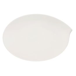 Villeroy & Boch Servierplatte VILLEROY & BOCH "Platte oval Flow 35 x 24 x 4 cm wei&szlig;", wei&szlig;, Porzellan, Servierplatten, Servierplatte