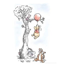 Bild Komar "Winnie the Pooh Hang on", bunt (farbe bild(er): bunt), B:40cm H:50cm, Holz, Papier, Bilder, Bild, Wandbild zur Dekoration im Kinderzimmer - ohne Rahmen