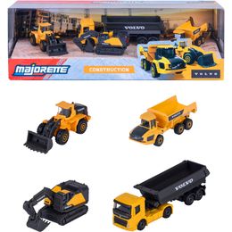 Spielzeug-LKW Majorette "Volvo Geschenkset - Baustellenfahrzeuge 4er", schwarz (schwarz, gelb), Spielzeugfahrzeuge, Kinder, Kunststoff, Metall, Spielzeug-LKW, exklusiv nur in diesem Set erh&auml;ltlich: Kipplaster
