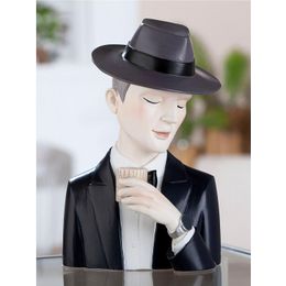 Dekofigur CASABLANCA BY GILDE "Figur Gentlemam", grau (grau, schwarz), B:16cm H:26cm T:14,5cm, Polyresin (Kunststein), Dekofiguren, Dekofigur