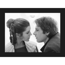 Bild Komar "Star Wars Classic Leia Han Love", schwarz-wei&szlig; (farbe bild(er): schwarz, wei&szlig;), B:40cm H:30cm, Holz, Papier, Bilder, Bild, Wandbild zur Dekoration im Kinderzimmer - ohne Rahmen
