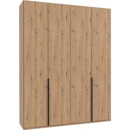 Kleiderschrank wimex "Mugano,in 5 Breiten,2 H&ouml;hen,2 Tiefen, viele Farben, Made in Germany", artisan, eiche nachbildung, griffe schwarz, B:180cm H:236cm T:58cm, Holzwerkstoff, Schr&auml;nke, Kleiderschrank, mit langen Griffen aus Metall, mit oder ohne Spiegel