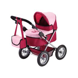 Puppenwagen BAYER "Trendy, Prinzessin rot/rosa", bunt (rot, rosa, prinzessin), Puppenwagen, KinderB:41cm H:67cm T:67cm, Kunststoff, Metall, Stoff, Puppenwagen, inkl. Wickeltasche, B:41cm H:67cm T:67cm
