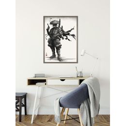 Wandbild Komar "Star Wars Vision Samurai Bounty Hunter", schwarz (farbe bild(er): schwarz, wei&szlig;), Disney, 1 Stk., Vlies, Bilder, Wandbild, 30 x 40 cm (Breite x H&ouml;he) - Kinderzimmer, Dekoration